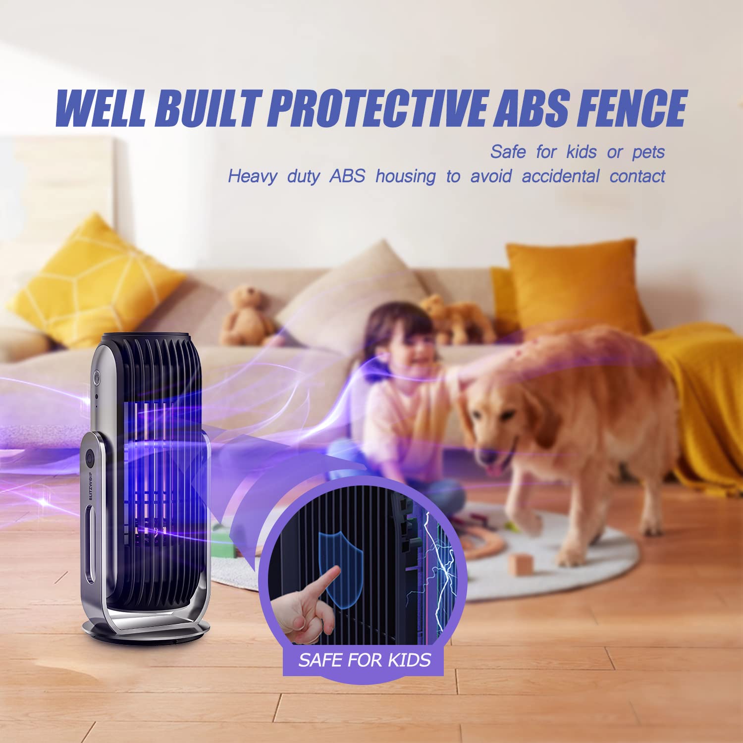 Modern Bug Zapper/Mosquito Trap for Indoor Patio,Dual Functional Electric Mosquito Killer,2000V,Silent Fan,365nm UV Light,Light Sensor,Auto On/Off,Kill Moths/Gnats/Flies,for Luxury Home Villa Yard