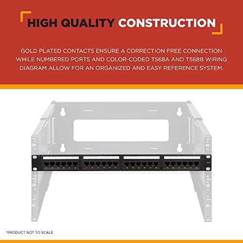Buyer's Point 24 Port Cat6 RJ45 Patch Panel | Built for Rack or Wall Mount Cable Management w/Punch Down Tool, Server Compatible with Cat 3/4/5/5e/6 — 1 Pack