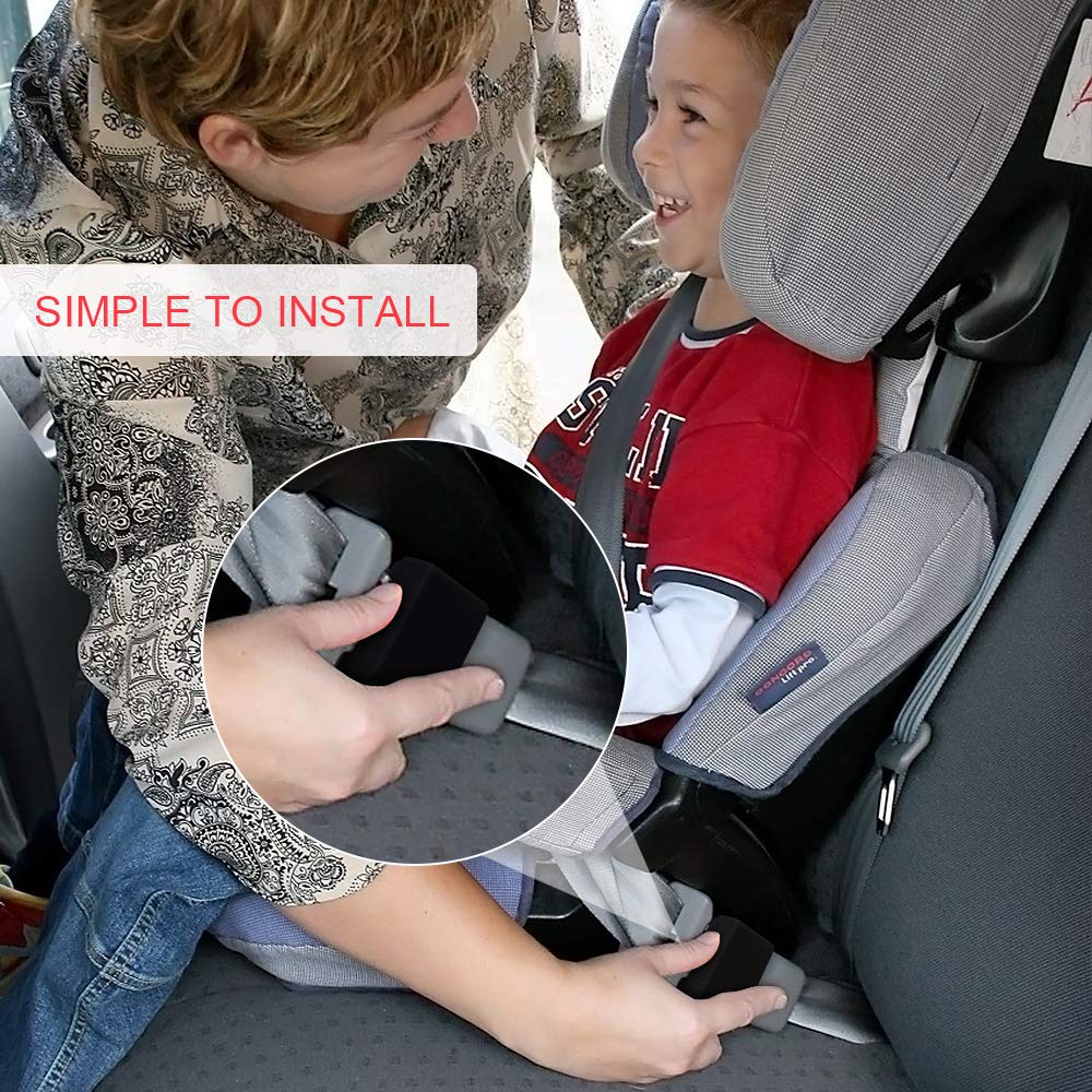 Morlike Silicone Seatbelt Secure Buckle Safety Cover Lock | Keep Children Safe in Car Seat and Prevent Kids from Accidentally Unbuckling | Buckle Guard Fits Almost Vehicles (Black, 2 Pack)