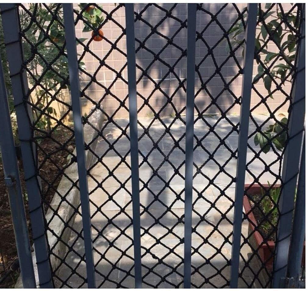 RZM Railings Safety Net Black Decor Net, Climbing Cargo Net Rope 8mm Balcony Protective Net Child Stair Safety Net Waterproof Hand-Woven Nylon Fence Net Fall Protection Mesh 6cm child safety netting f