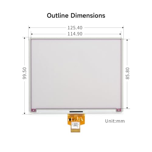 Waveshare 5.65inch Colorful E-Paper E-Ink Raw Display Compatible with Raspberry Pi 4B/3B+/3B/2B/B+/A+/Zero/Zero W/WH/Zero 2W Series Boards 600×448 Pixels ACeP 7-Color Without PCB