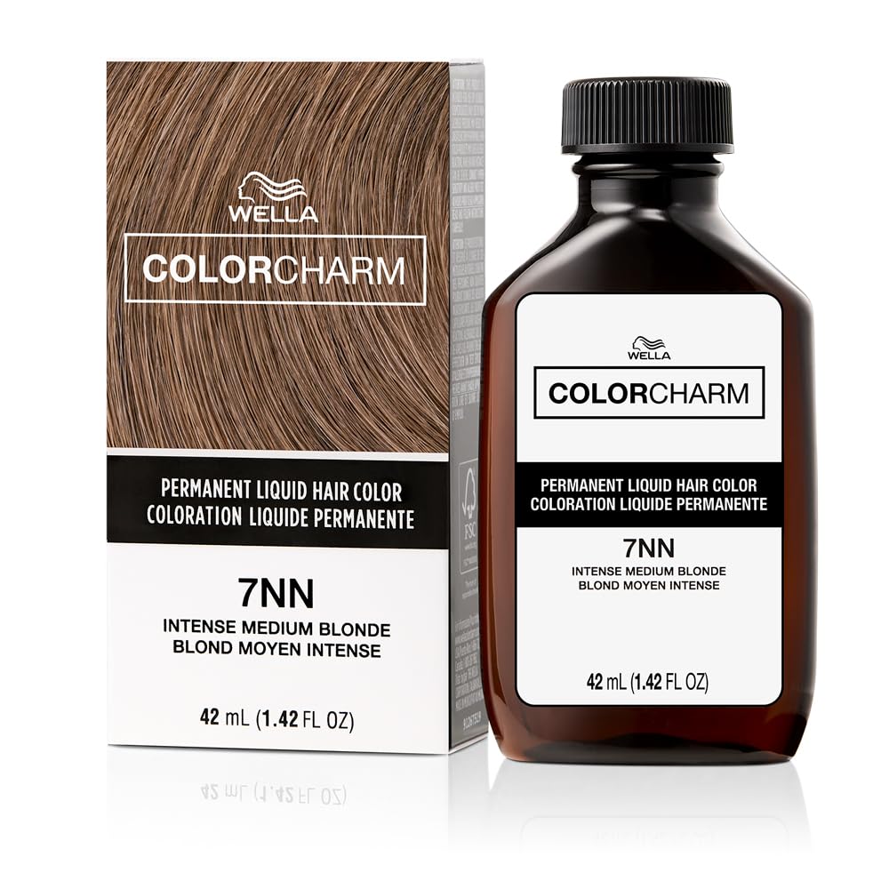 COLORCHARM Permanent Liquid Hair Color for Gray Coverage| 7NN Intense Med Blonde | 1.4 Fl Oz