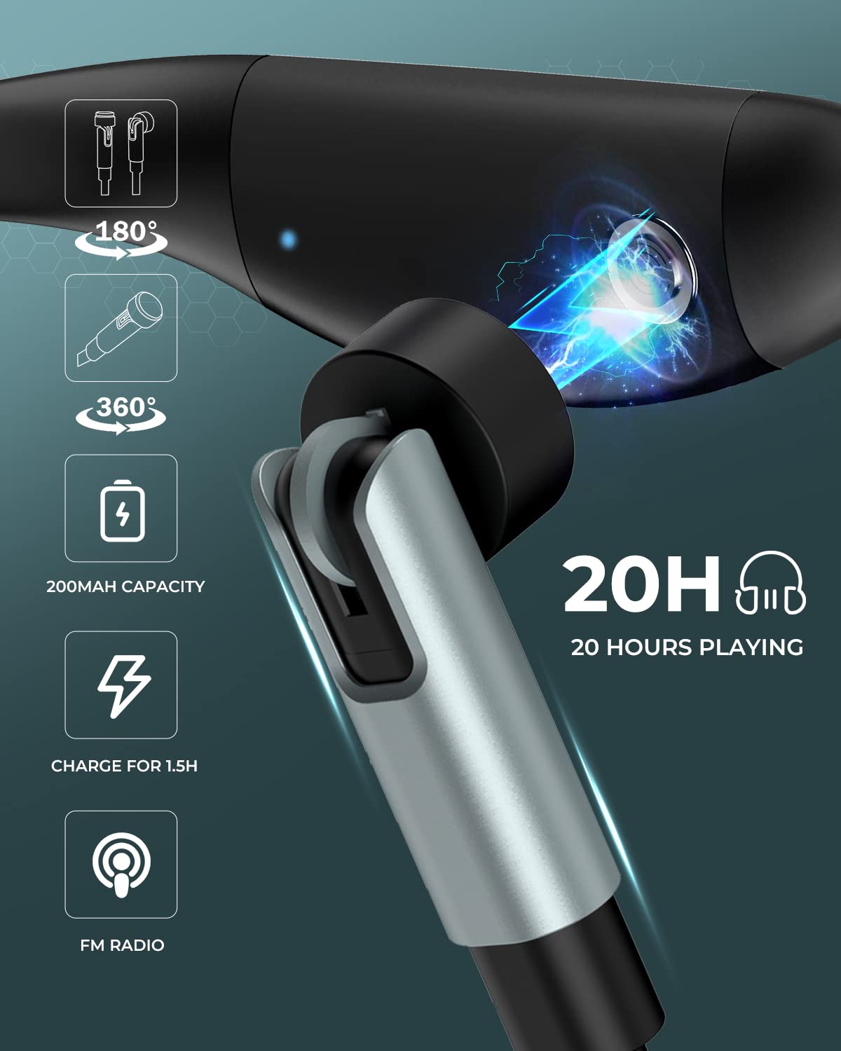 Swimaudios Waterproof MP3 Player for Swimming, IPX8 8GB Underwater Swim MP3, Running, Watersports, 20H Playing Time, Magnetic Charging Cable