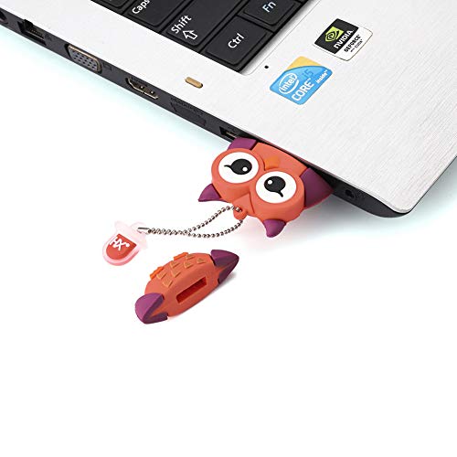 USB Flash Drive, 8GB / 16GB / 32GB / 64GB Silicone USB 2.0 USB Memory Stick Data Storage Pendrive Thumb Drives (64GB, Cute Owl)