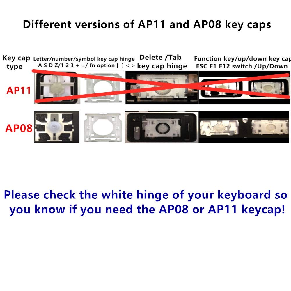 Replacement Individual AP08 Type Up/Down Key Cap and Hinges are Applicable for MacBook Pro Model A1425 A1502 A1398 for MacBook Air Model A1369/A1466 Keyboard to Replace The UP/Down Key Cap and Hinge