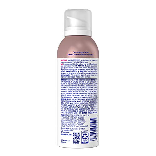 Nair Hair Remover Bladeless Shave Whipped Crème Infused with Rosewater, 5oz