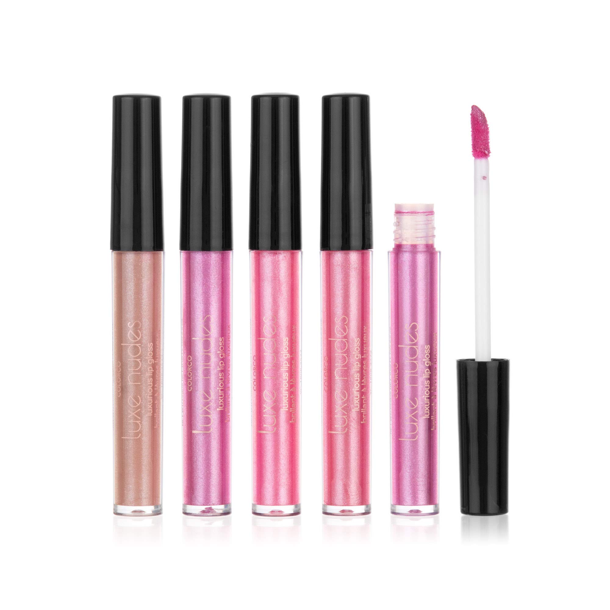 COLORCO Expressions by Almar LUXE NUDES Luxurious Lip Gloss Collection - Set of 5 Lip Glosses Metallic Finish
