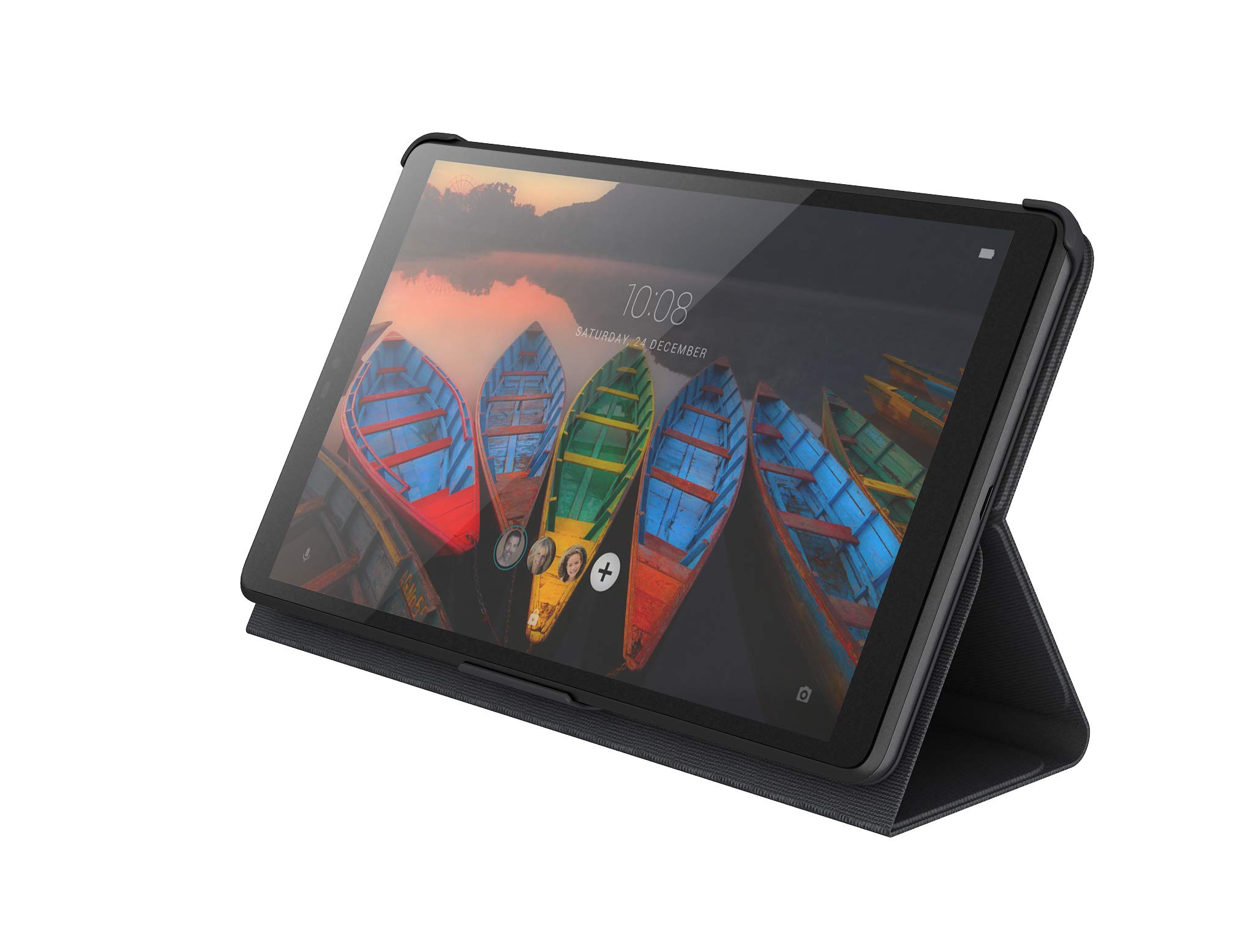 Lenovo Tab M8 Folio Case, Polycarbonate and Microfiber Material, Polyurethane Protective Film, ZG38C02862, Black