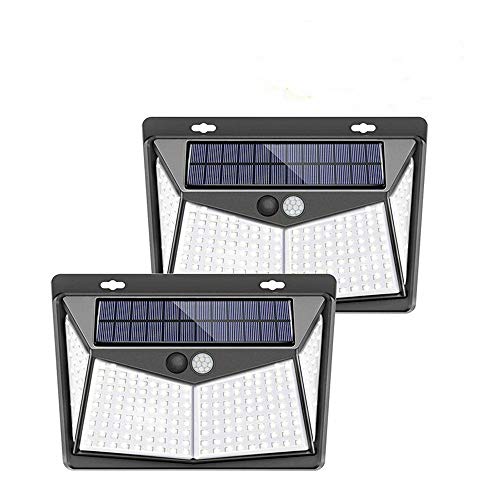 208 LED Outdoor Solar Lights, Motion Sensor Lights, 3 Lighting Mode, 270° Wide Angle, Waterproof and Durable, Easy to Install, for Home Garden Garage Yard Deck