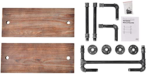 Rustic Bathroom Wall Shelves Industrial Pipe Wall Shelf for Bathroom,2-Tiers Wall Mounted Bathroom Shelves Over Toilet Storage Shelf