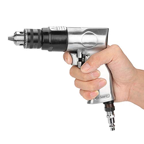 Air Drill 3/8,3/8Pneumatic Drill, 1700rpm 10mm High-speed CW/CCW Reversible Air Drill Pneumatic Drilling Tool for Furniture, Hardware, Machinery Production