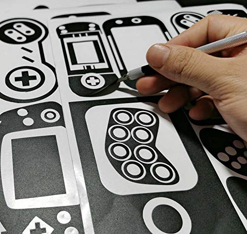 Children Room Art Games Wall Sticker 50pcs/Set Gamepad Game Console Vinyl Decor Stickers for Boys Bedroom Gaming Wall Decal Bedroom Removablr Murals AM108 (Black)