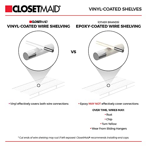 ClosetMaid ShelfTrack Wire Closet Organizer System, Adjustable from 4 to 6 Ft., With Shelves, Clothes Rods, Hardware, Durable Steel, White