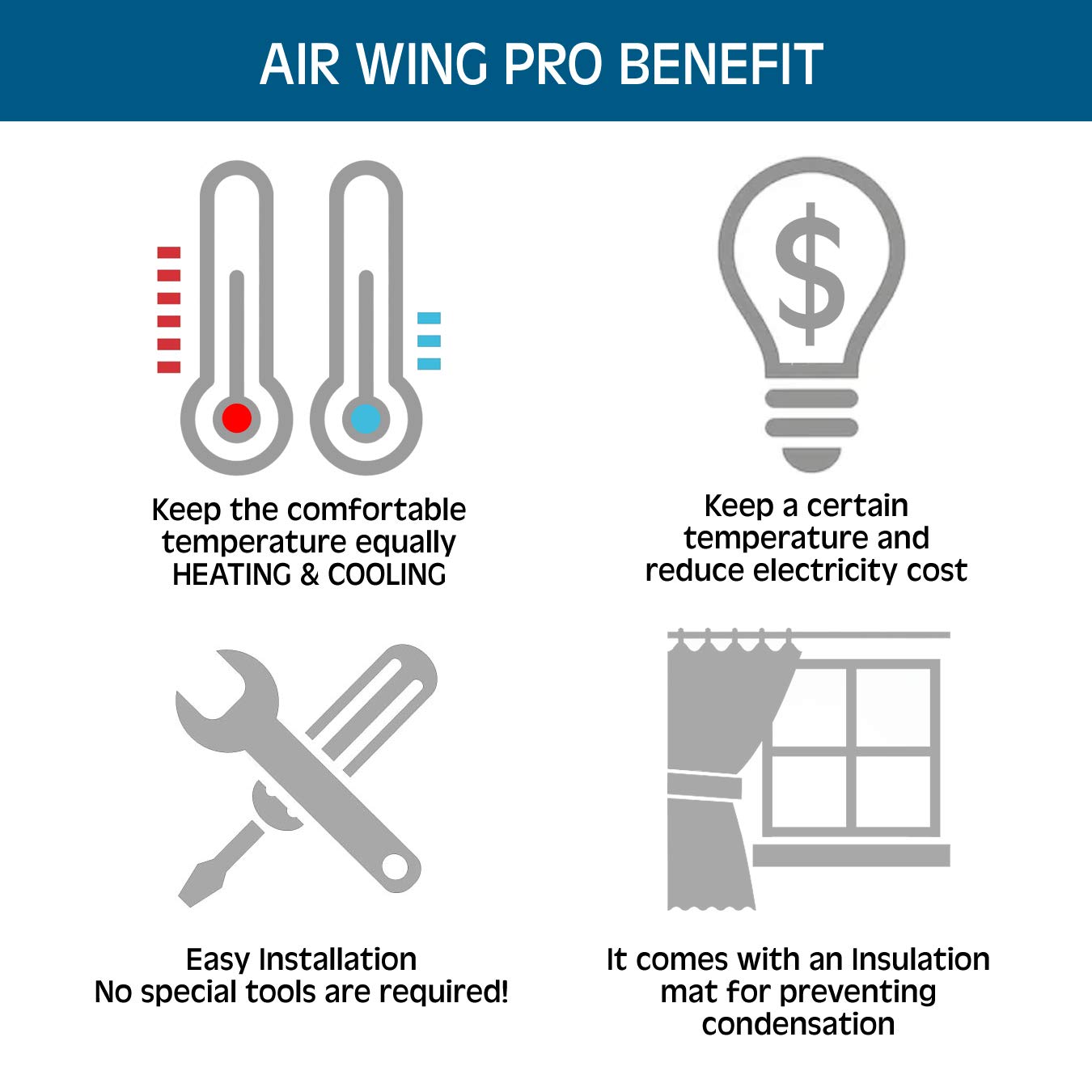 AIR WING Pro, Angle Adjustable Air Conditioner Deflector helps Cooling/Heating Air Circulation, Anti Blast, Wind Baffle and Direction, Anti-Condensation (Ivory)