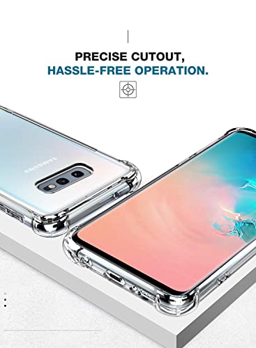 KIOMY Galaxy S10E Case Ultra Crystal Clear Shockproof Bumper Protective Phone Cover Hybrid Design Hard PC Back with Flexible TPU Raised Bezel & Enhanced Corners for Samsung Galaxy S10e Slim Fit Skin