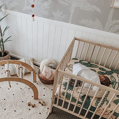 Chippi & Co Cute Arizona Cactus Fitted Bamboo Cotton Crib Sheet for Baby Standard Size Mattress, boy and Girl Unisex Nursery Bedding 52x28x9''