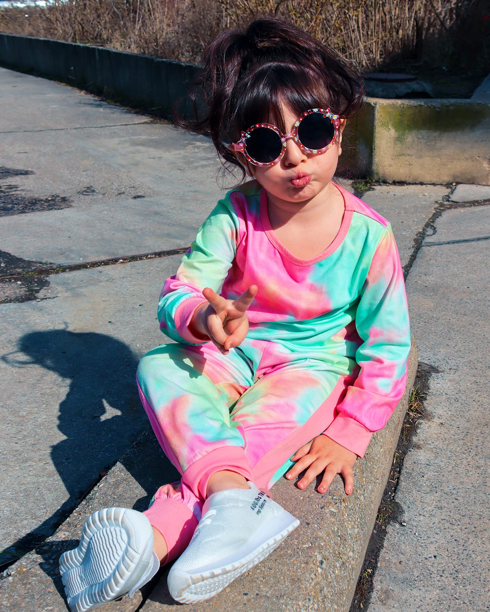 YALLET Toddler Girls Clothes,Baby Girl Fall Outfits Pink Sweatsuit 2 Sets