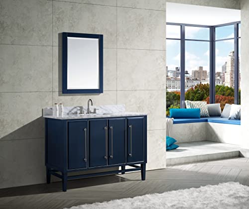 Avanity White 48-Inch Mason Bath Vanity Cabinet with Silver Trim