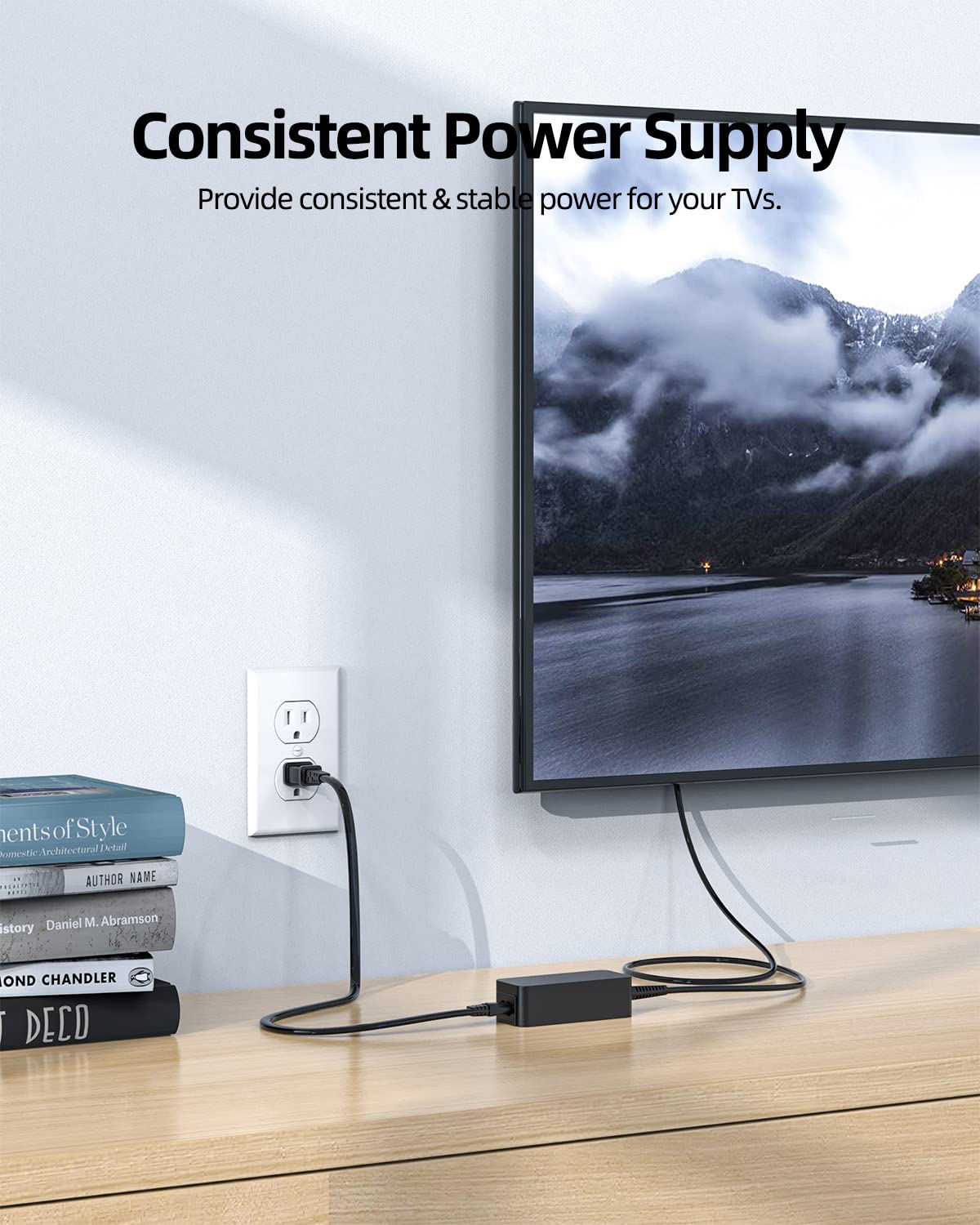 Superer 19V Power Cord Fit for Samsung UN32J UN32J400 UN32J400D UN32J400DAF UN32J400DBF UN32J400DAFXZA UN32J400DBFXZA BN44-00837A A4819-FDY 32 HD LED TV Charger AC Adapter