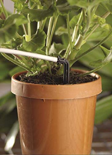 tusrai 0.5GPH 25pcs Greenhouse Drip Irrigation System Bend Arrow Drip Stick 6" Long Angle Arrow Dripper