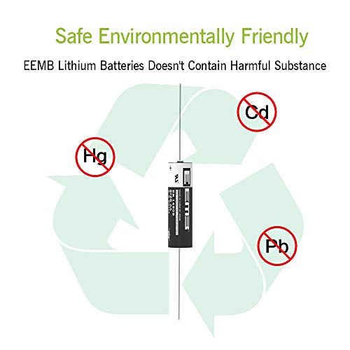 EEMB 100Pack ER14505 AA 3.6V Lithium Battery with AX Solder Tabs Li-SOCL₂ Non-Rechargeable Battery SB-AA11 LS14500 TL-5903 SL-360 S7-400 ER14500 for Chip Board/Sensor/Backup Power Supply/PLC Battery