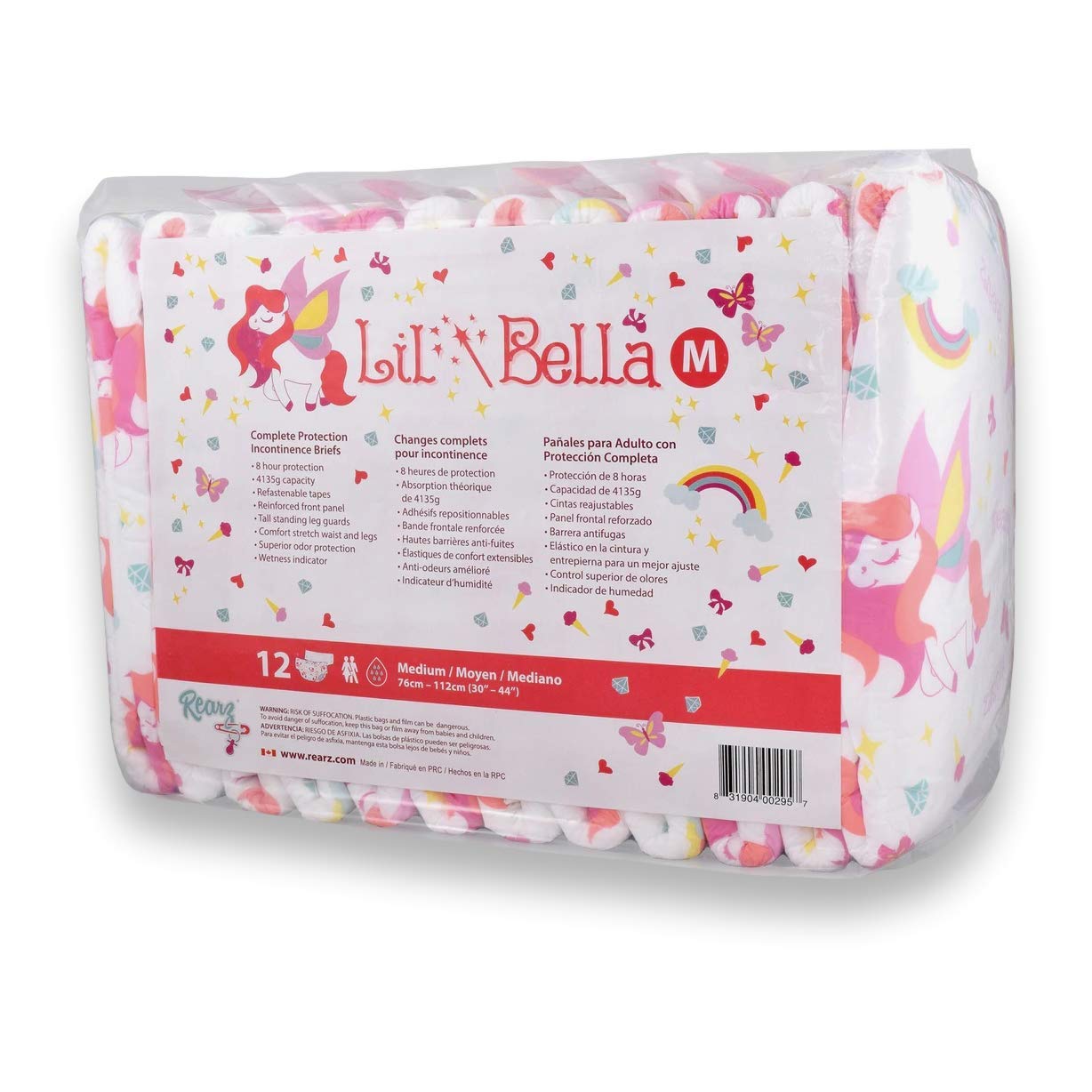Rearz - Lil' Bella - Adult Diapers - Cotton Candy Scented (12 Pack) (X-Large)