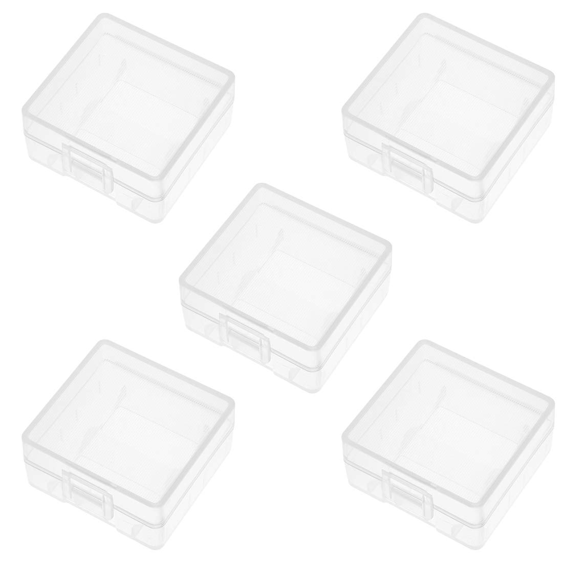 uxcell 5 Pcs Battery Storage Case Holder Storage Transparent 2 x 18350 Batteries Capacity