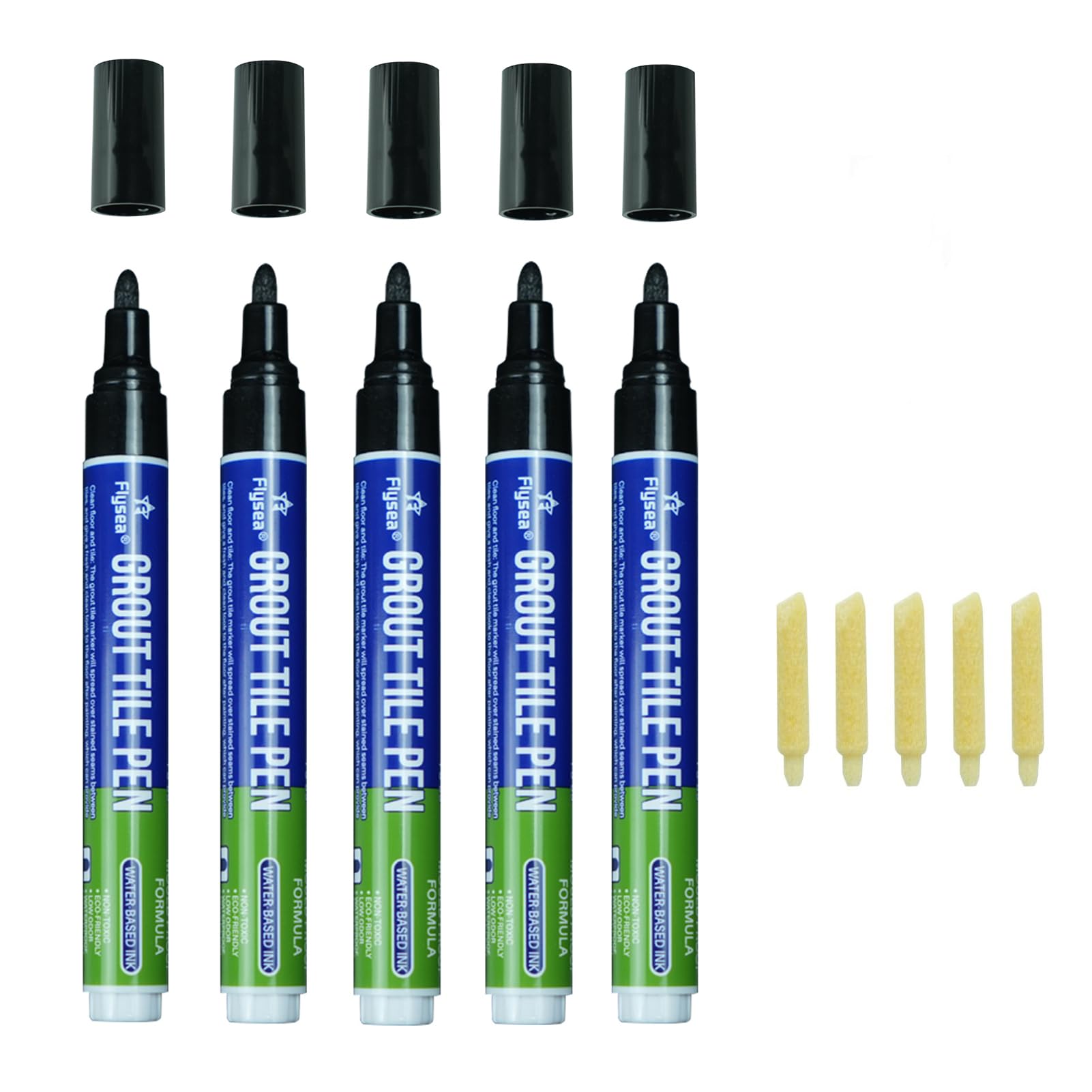 5 Pieces Tile Grout Pen Repair Marker to Restore Tile Grout Wall Floor Bathrooms and Kitchen