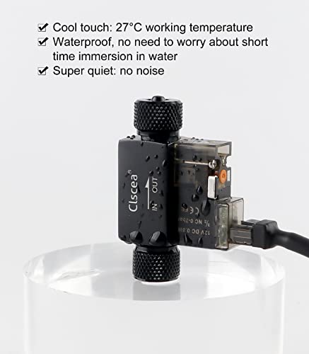 Clscea Inline CO2 Solenoid Valve Mini Low Temperature for Aquarium CO2 System