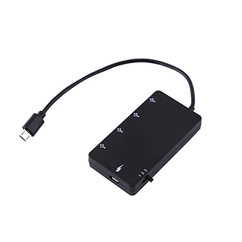 Salaty Extension Adapter USB Charging Cable Micro USB Hub OTG Adapter, Card Reader Keyboard 4 Port OTG Cable Adapter, Support Hot-Swappable for Smartphone Tablet