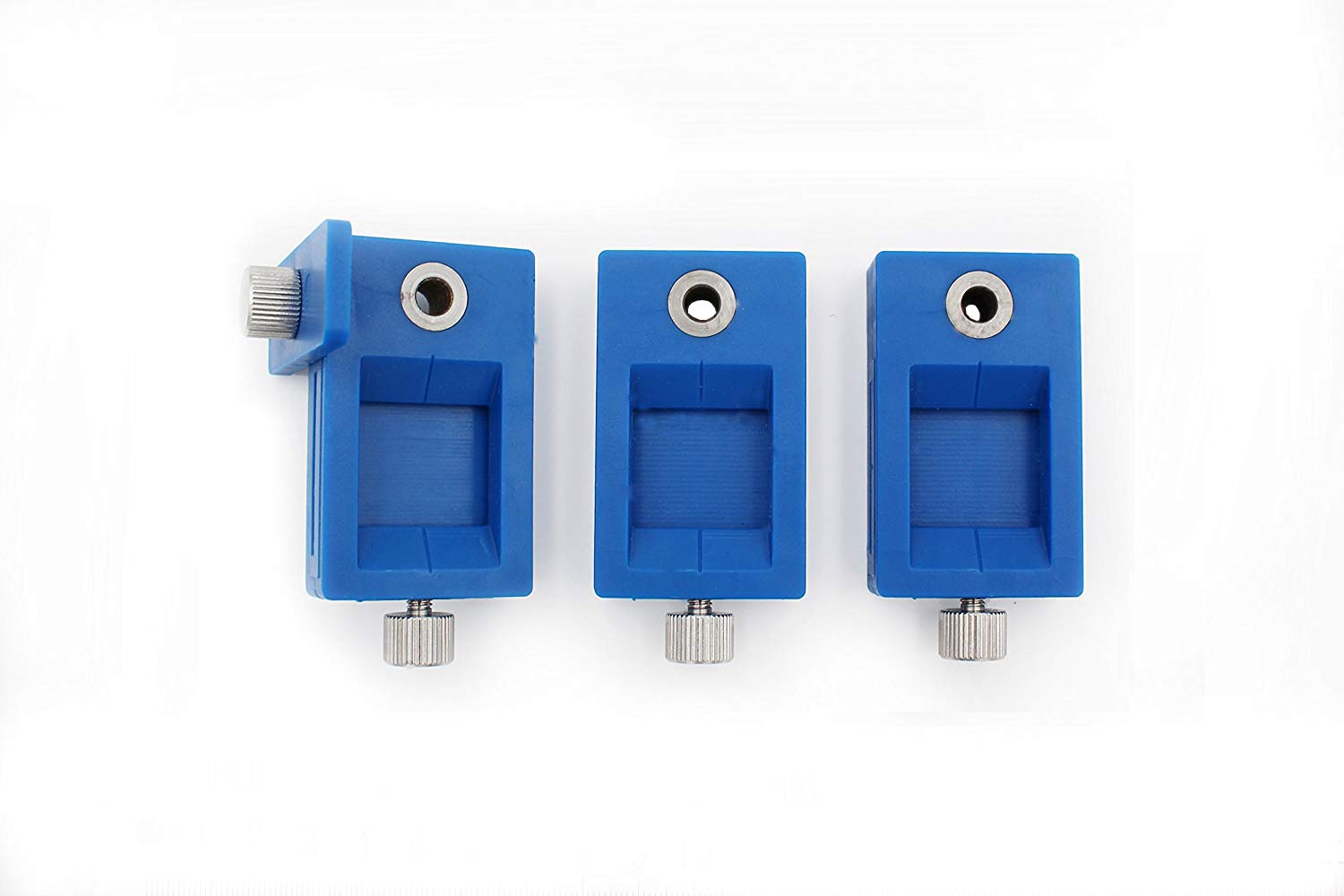 Cabinet Hardware Jig Tool for Handles and Knobs Drawer Guide Jig on Doors and Drawer Fronts, Fastest and Most Accurate Knob for inch Scale-Blue Aluminium Box