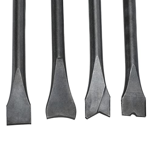 8pcs Smoothing Air Hammer Pneumatic Chisels Tools, 7pcs 0.401'' (10mm) Shank Heavy Duty Pneumatic Air Hammer Chisels High Carbon Steel Accessories Bits with 1pc Spring