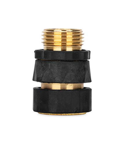 Camco 5/8" Brass and Steel Quick Hose Disconnect - Connect and Disconnect Between Multiple Hose Attachments | Automatic Shut-Off When Disconnected | 1 Female & 3 Male Fittings - 4 Count - (20136)