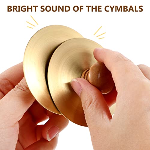 4Pcs Finger Cymbals with Wooden Handles, Finger Cymbals Percussion Instrument, Mini Belly Dance Finger Cymbals Hand Cymbal, Metal Finger Zills,7cm/2.75in
