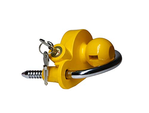 GOHAWKTEQ Universal Coupler Lock Universal Coupler Trailer Hitch Security Lock Adjustable Storage Security Heavy-Duty Steel fits 1-⅞", 2", and 2-5/16" couplers Replaces#72783