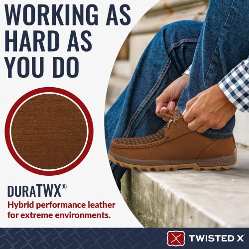 Twisted X Men's Chukka Driving Moc, Moc Toe with CellStretch, Clay & Cocoa, 10.5 M