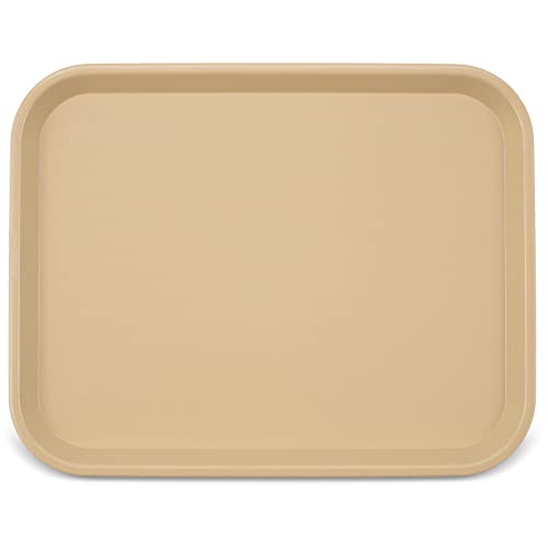Carlisle FoodService Products Cafe Plastic Fast Food Tray, 14" x 18", Beige, (Pack of 12)