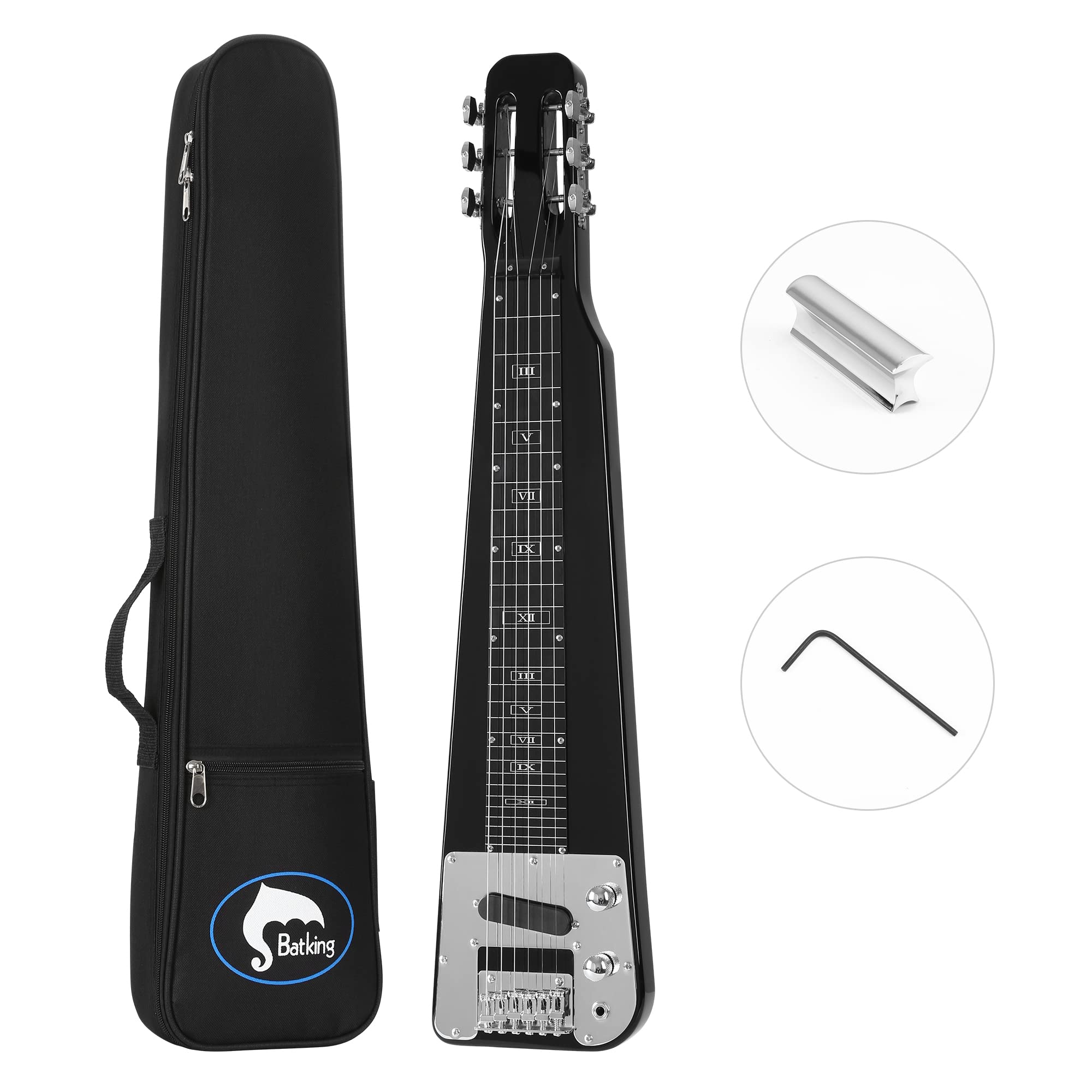 6 STRING BLACK ELECTRIC LAP STEEL GUITAR…