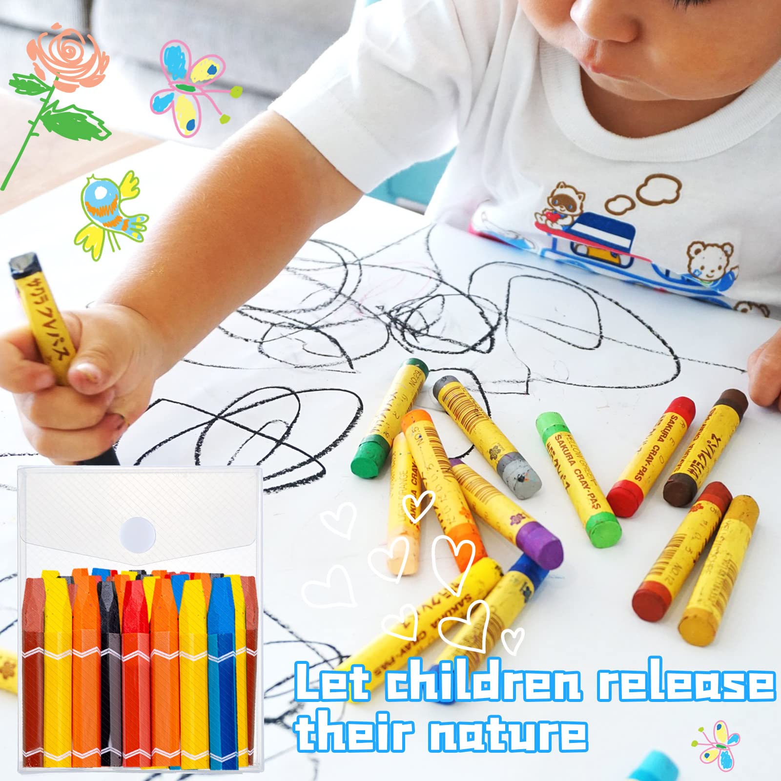 Pajean 10 Pieces Crayon Storage Containers Back to School Clear Plastic Crayon Case Crayon Organizer Boxes for Kids, Cards Small School Supplies Organizers Boxes