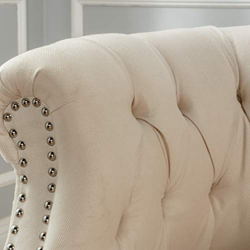Christopher Knight Home Akira Fabric Club Chair, Beige 33D x 29.6W x 30.25H in