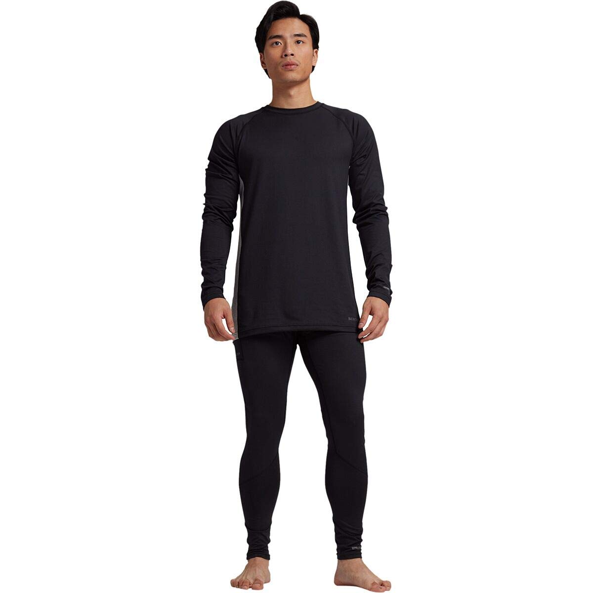 Burton Men's Standard Midweight X Base Layer Crewneck, True Black/Gray Heather, Medium