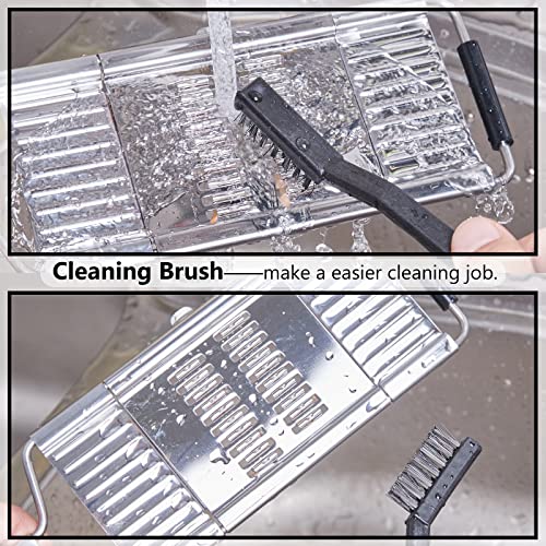 6-in-1 Multi Purpose Vegetable Slicer | Upgraded Vegetable Chopper Grater Cutter Shredder with Handle | Stainless Steel Peeler for Potato, Garlic, Cheese, Lemon in the Kitchen