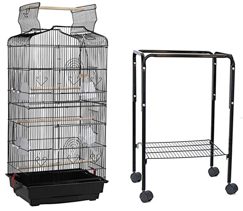Canary Parakeet Cockatiel LoveBird Finch Bird Cage With Stand --18"x14"x60"Black