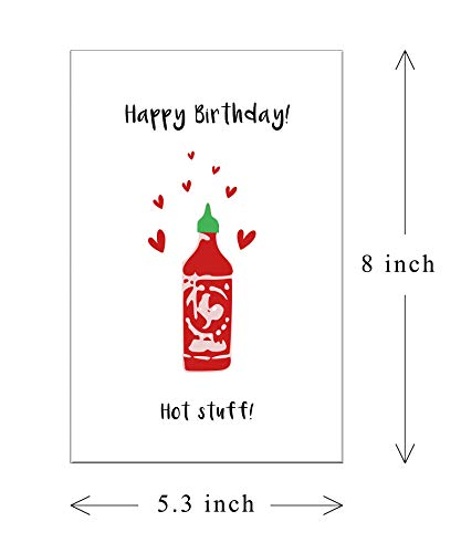 Maplelon Hot Stuff Happy Birthday Card, Funny Cute Bday Card for Husband Wife Boyfriend Girlfriendā¦