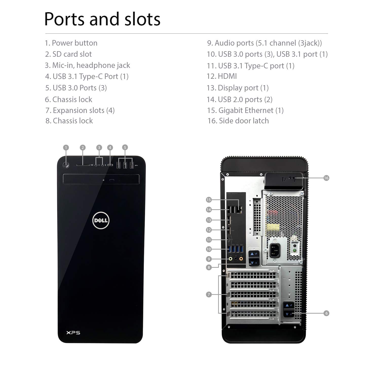 Dell XPS 8930-7814BLK-PUS Tower Desktop - 8th Gen Intel Core i7-8700 Processor, 32GB DDR4 RAM, 1TB Hard Drive + 16GB Intel Optane Memory, 6GB Nvidia GeForce GTX 1060, DVD Burner, Windows 10 Pro, Black