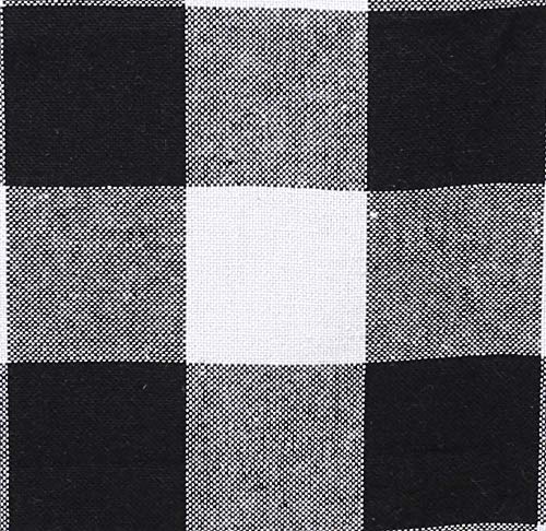 Black White Cotton Curtains, Back Tab Farmhouse Cotton check Curtain 50x72 Inch, Tab Top Bathroom Window Treatment Décor Panel For Kitchen Nursery Livingroom Bed Room Gingham Check Curtains -2 Panels
