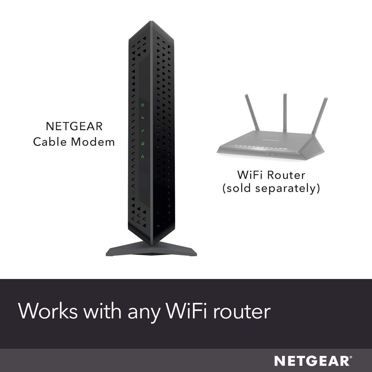 NETGEAR Cable Modem CM600 - Compatible with All Cable Providers Including Xfinity by Comcast, Spectrum, Cox | for Cable Plans Up to 400 Mbps | DOCSIS 3.0 (Renewed)
