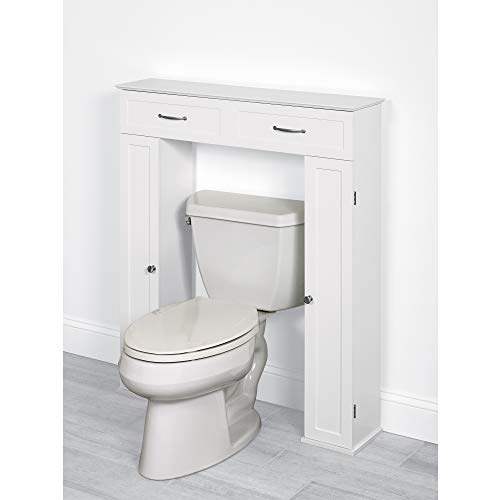 Zenna Home Lift Top Storage Console Cabinet Bathroom Spacesaver, White