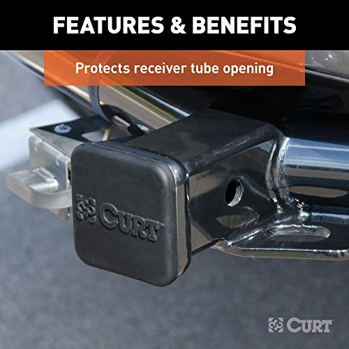 CURT 22276 Rubber Trailer Hitch Cover, Fits 2-Inch Receiver, Black