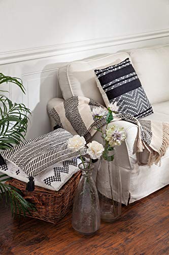 Lone Elm Studios Cotton Woven Lumbar Pillow Home Decor, 12InL x 20InW x 5.5InH, Multicolor